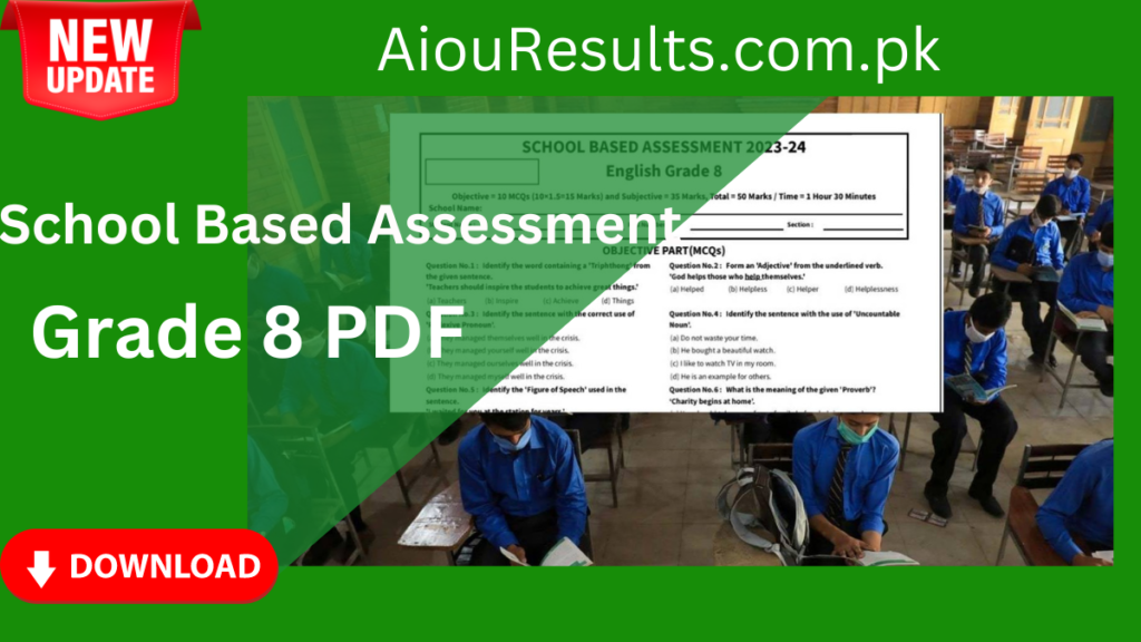 School Based Assessment 2024 Grade 8 All Subjects Paper Final Term ...